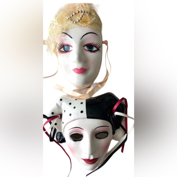 clay art | Wall Decor | Masquerade Painted Ceramic Wall Masks 992 Lot ...